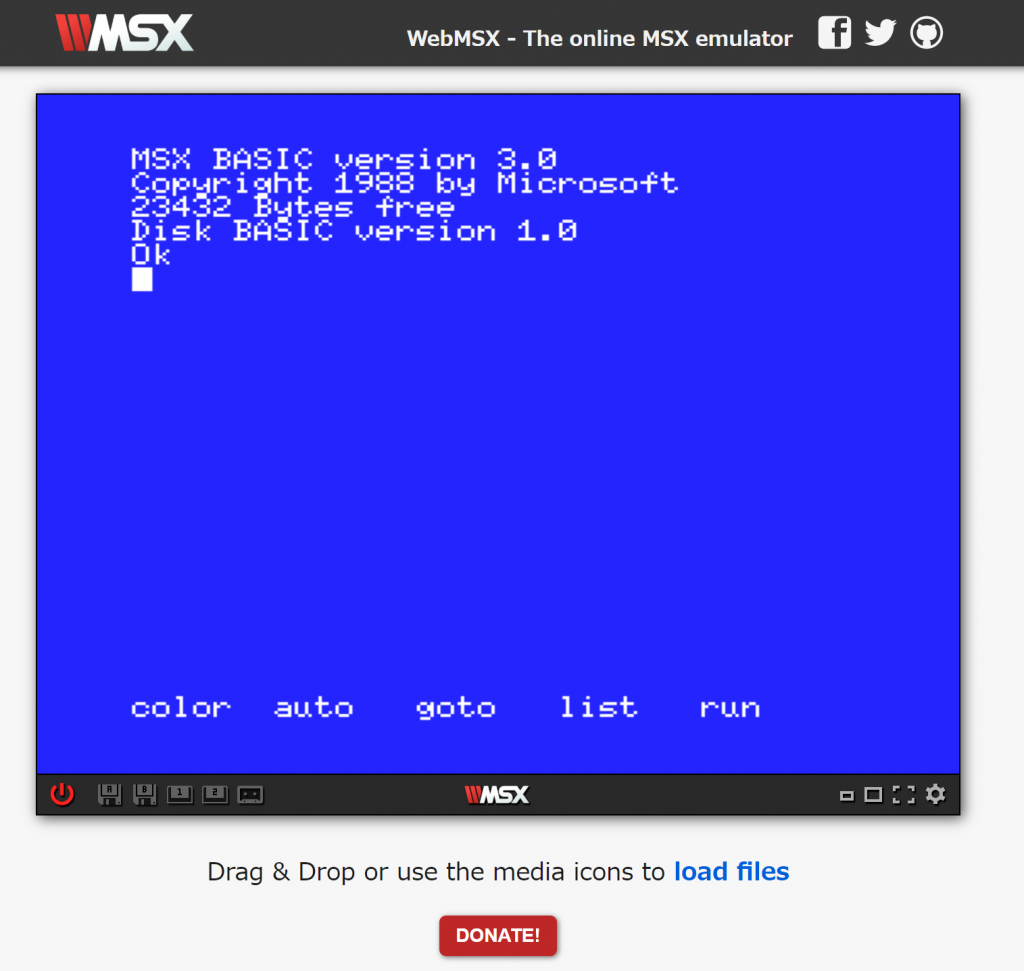 WebMSXで簡単なBASIC – braingate